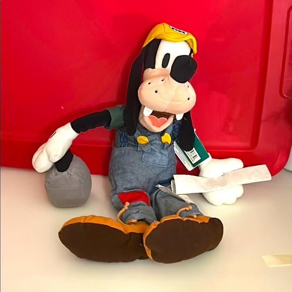 Disney | Toys | Vintage Walt Disney Goofy Plush Construction Worker ...